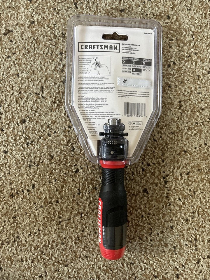 CRAFTSMAN Ratcheting Screwdriver SpeedDrive 2inch Double Ended Bits ...