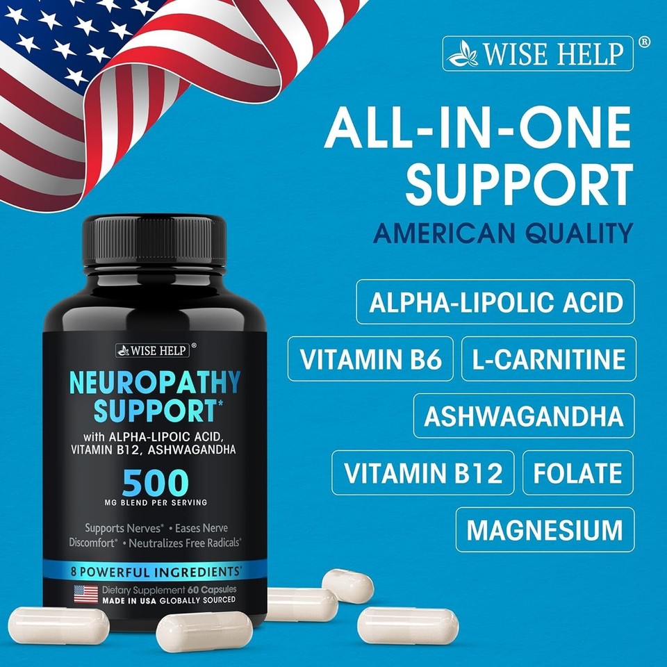 Natural Nerve Discomfort Relief Formula - 60 Capsules for Neuropathy ...