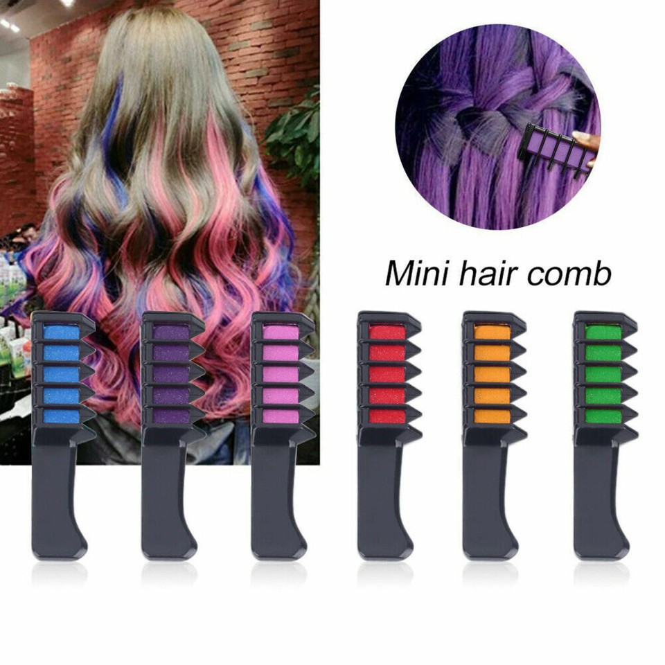 Hair Chalk Comb Temporary Color Dye Salon Kits Party Fans Colours Kit ...