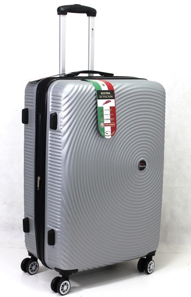 26" EXPANDABLE ABS Hard Shell Large Suitcase Spinner 4 Wheels Luggage ...