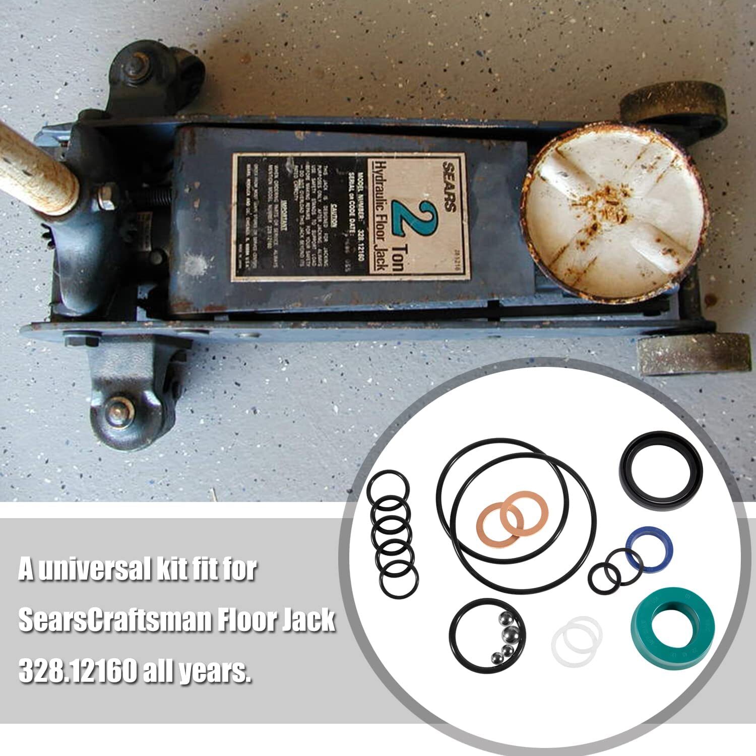 Floor Jack Seal Rebuild Kit for 328.12160 Sears Craftsman Floor Jack 2 ...