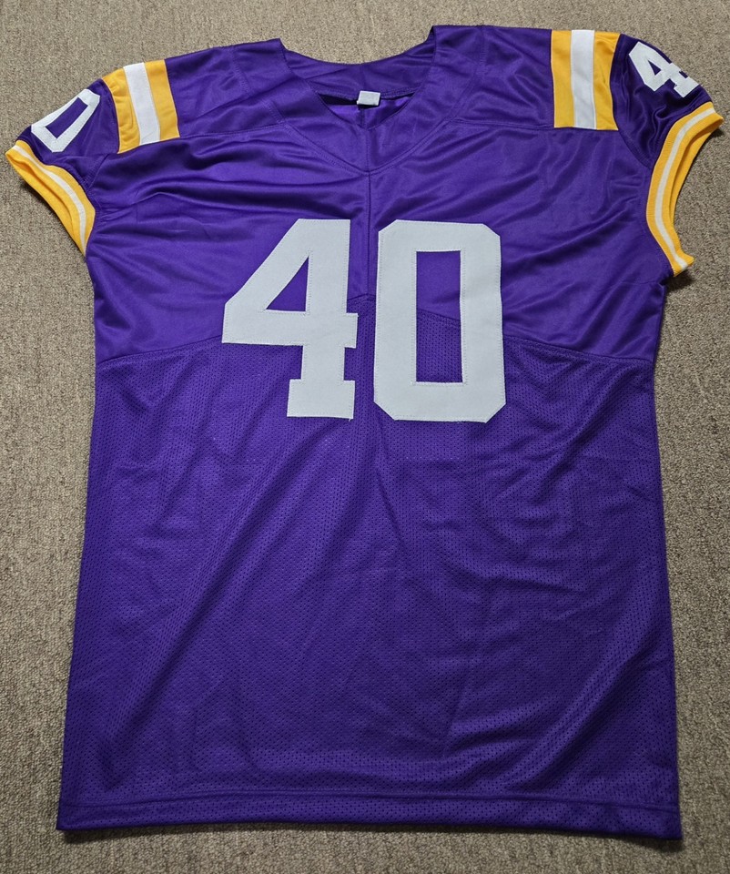 Whit Weeks Signed Purple Game Cut Football Jersey Beckett Wit Auto LSU ...