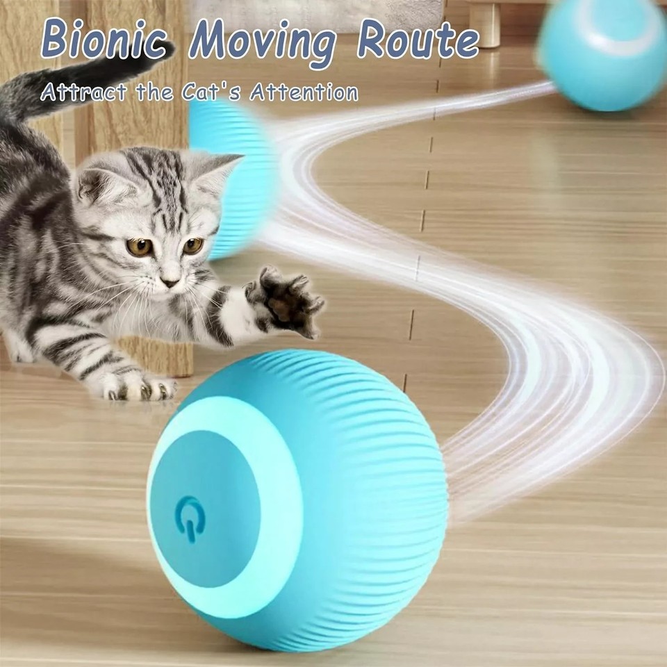 Smart Rotating Ball Cat & Dog Toy Rolling Ball Interactive Rotating 2 ...