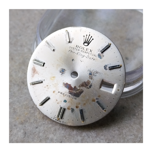 Vintage Rolex Oyster Perpetual Air-King-Date Silver Watch Dial 5700 ...