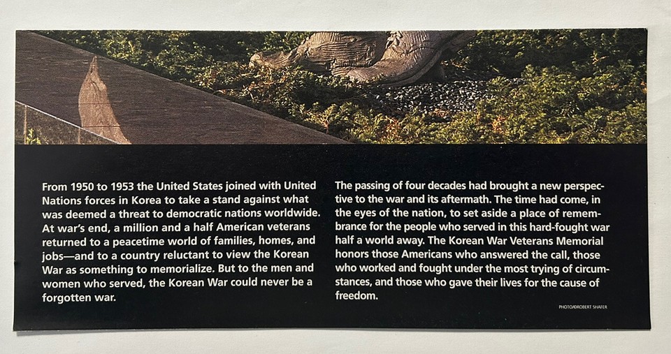 Korean War Veterans Memorial National Park Unigrid Brochure Map ...