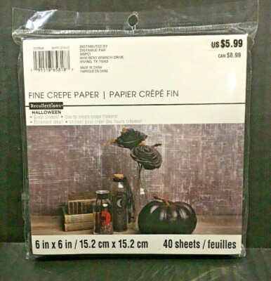 Halloween Recollections Fine Crepe Paper New 6 in x 6 in 40 Craft ...