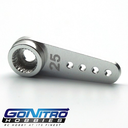 Go Nitro Hobbies 25T Small Aluminum One Way Servo Arm Silver Futaba ...