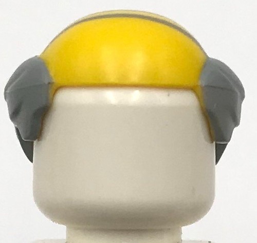 Lego New Yellow Minifigure Hair Male Bald Top w/ Light Bluish Gray ...