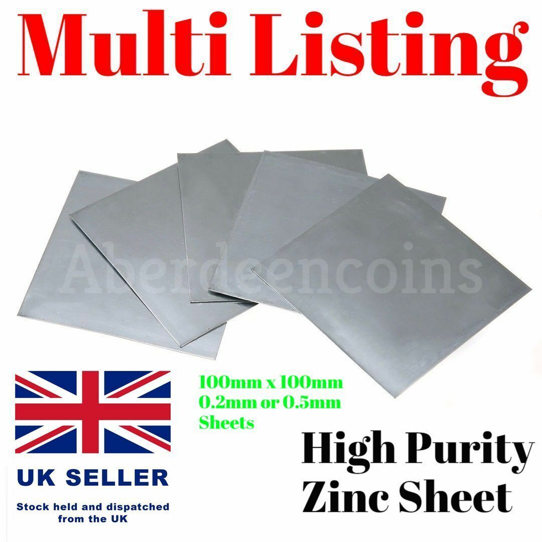 99.9% High Purity Pure Zinc Sheet Plate Metal Science Lab Hobby Arts ...