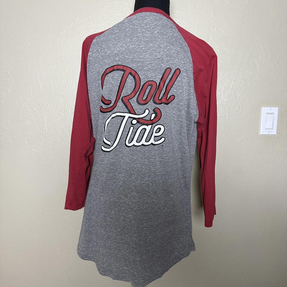 Alabama Crimson 2XL Gray Collegiate Heathered Lace-Up Raglan Tunic Tee ...