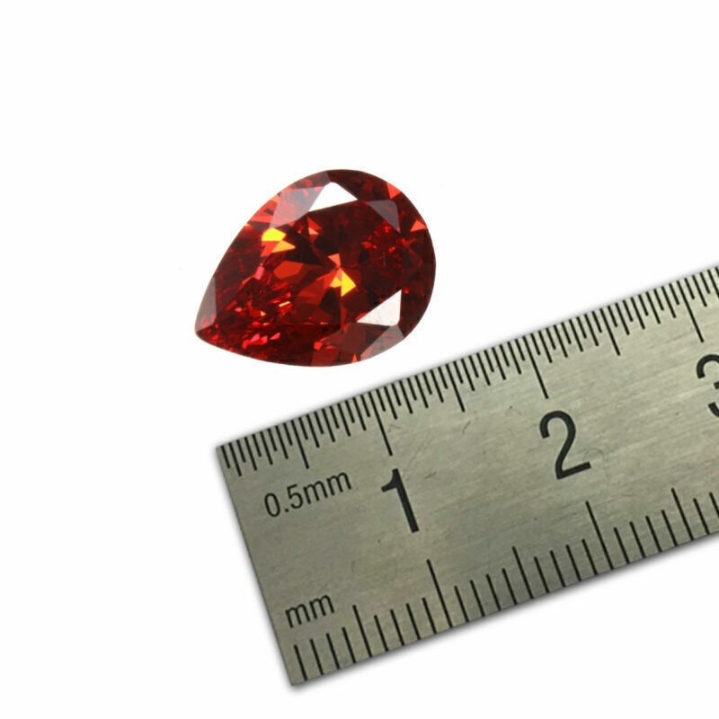 12X16mm 12.35CT Unheated Orange Red Pear Cut Dianond Drop Loose ...