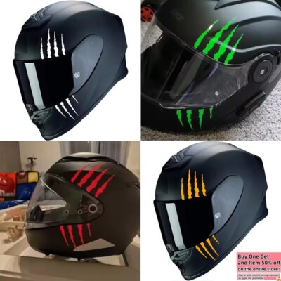Reflective Monster Claw Motorcycle Helmet Sticker Waterproof Auto Vinyl ...