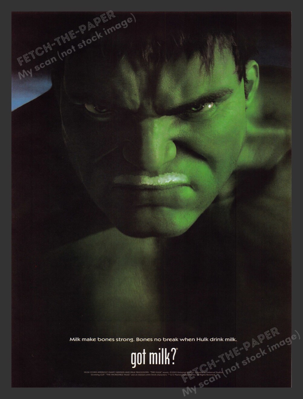 Got Milk? Incredible Hulk Marvel 2000s Print Advertisement Ad 2003 | eBay