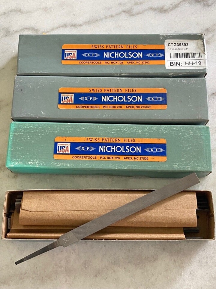 NICHOLSON #39893 6" Pillar 00 Cut XF Swiss Pattern Hand File, Made in ...
