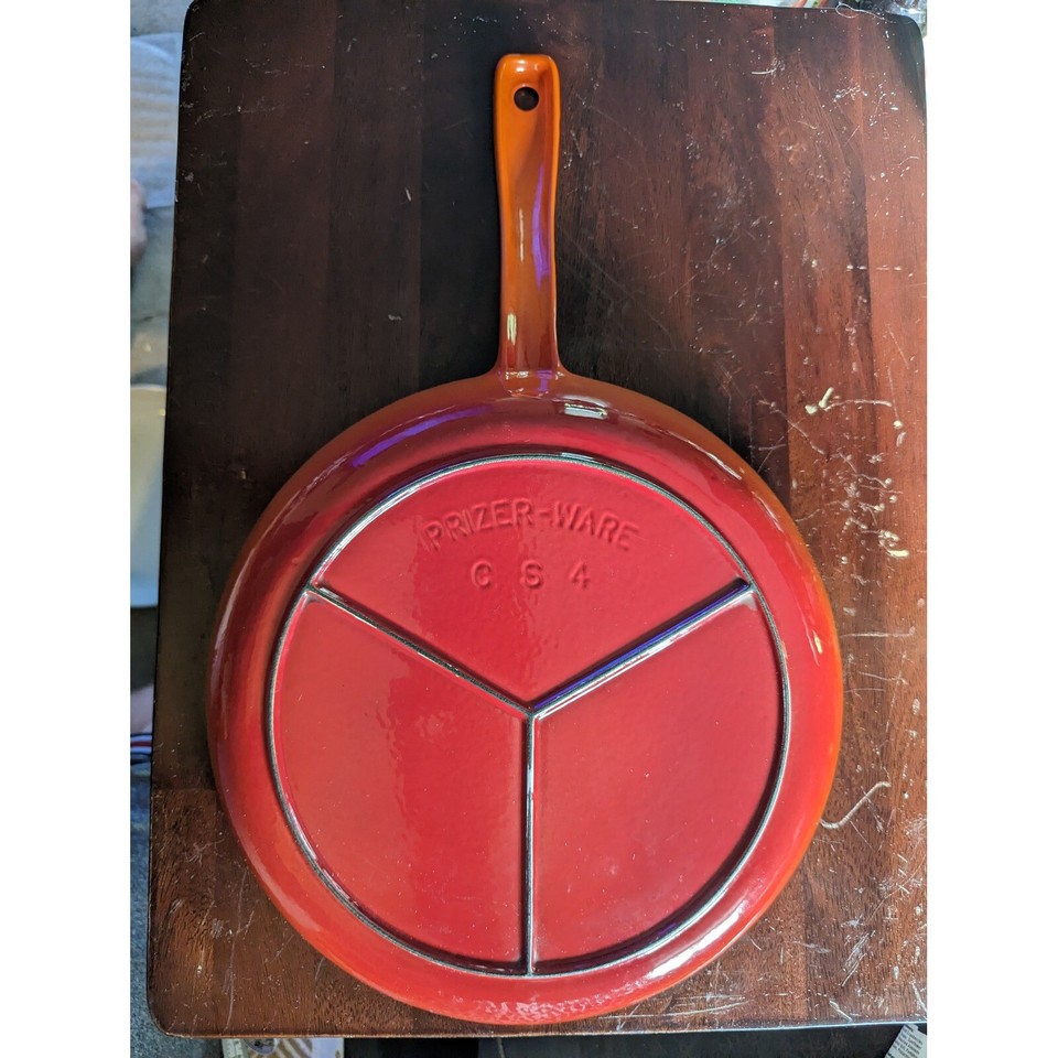 Prizer Ware Cast Iron Enamel Round "11 Fiery Orange RARE FIND | eBay