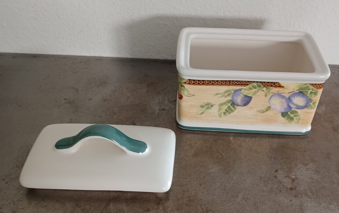 Jay Import Company Rectangle Shaped Ceramic Canister With Fruit | eBay