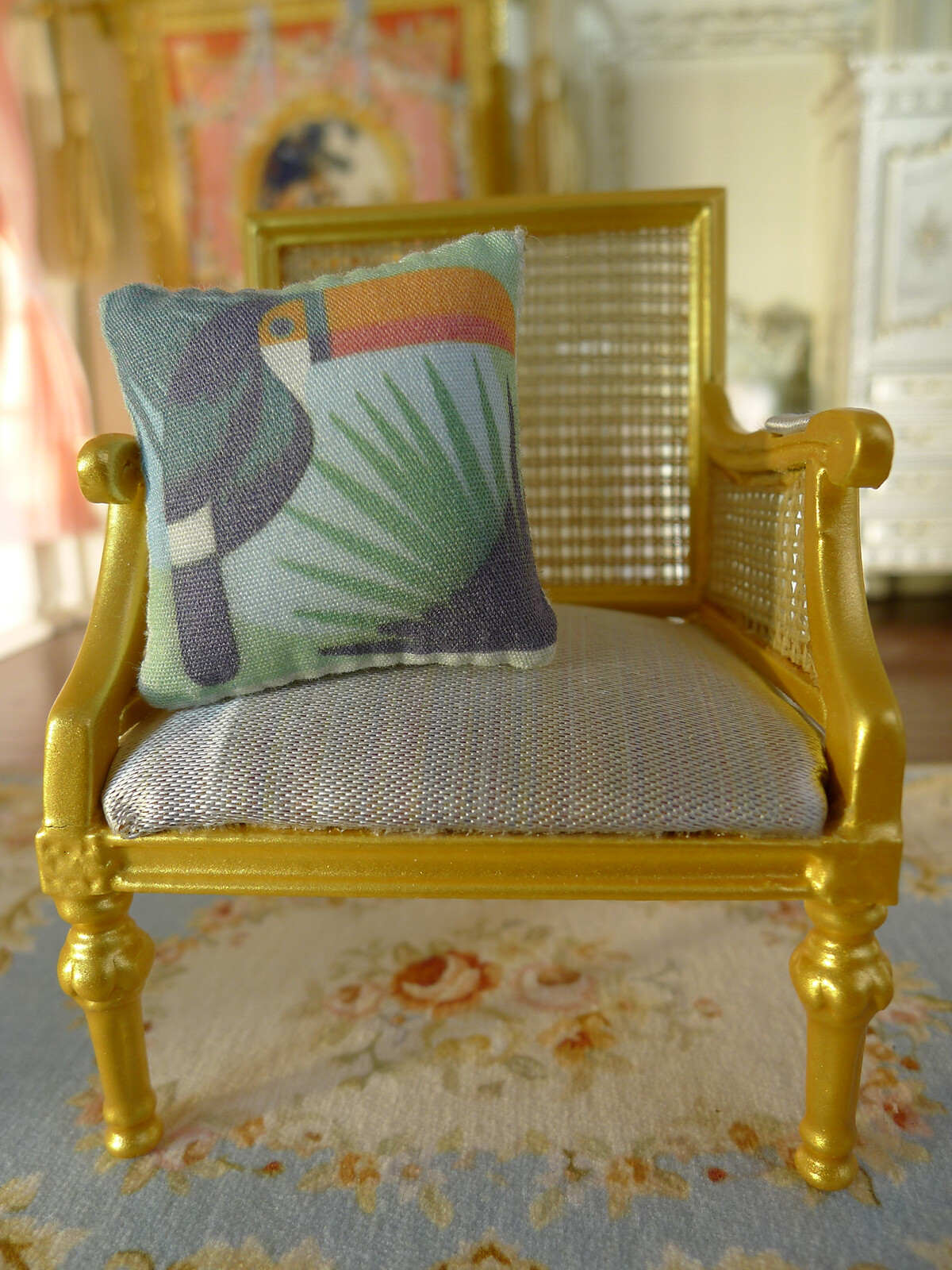 Cute Bird Beautiful Dollhouse Miniature Pillow 1/12 scale | eBay