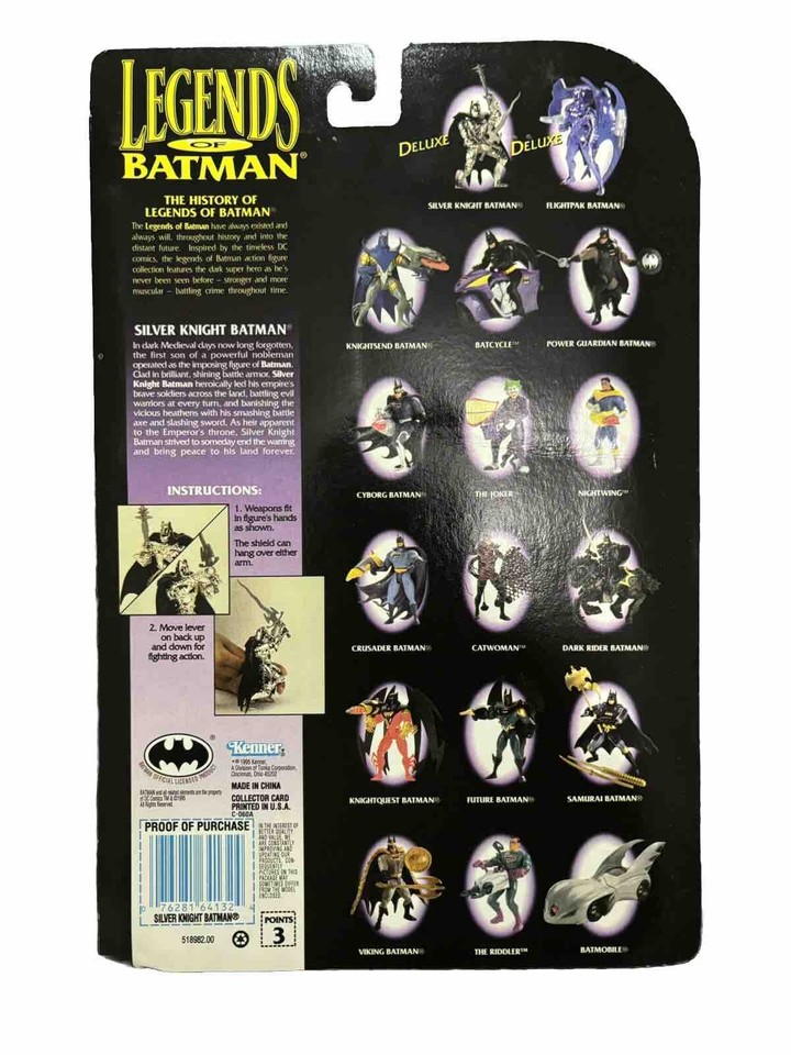 Legends of Batman SILVER KNIGHT Batman Deluxe Metallic Armor Kenner ...