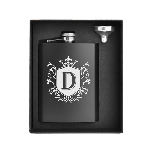 Flask for Men with Initials Engraved Stainless Steel Whiskey Hip Flasks ...