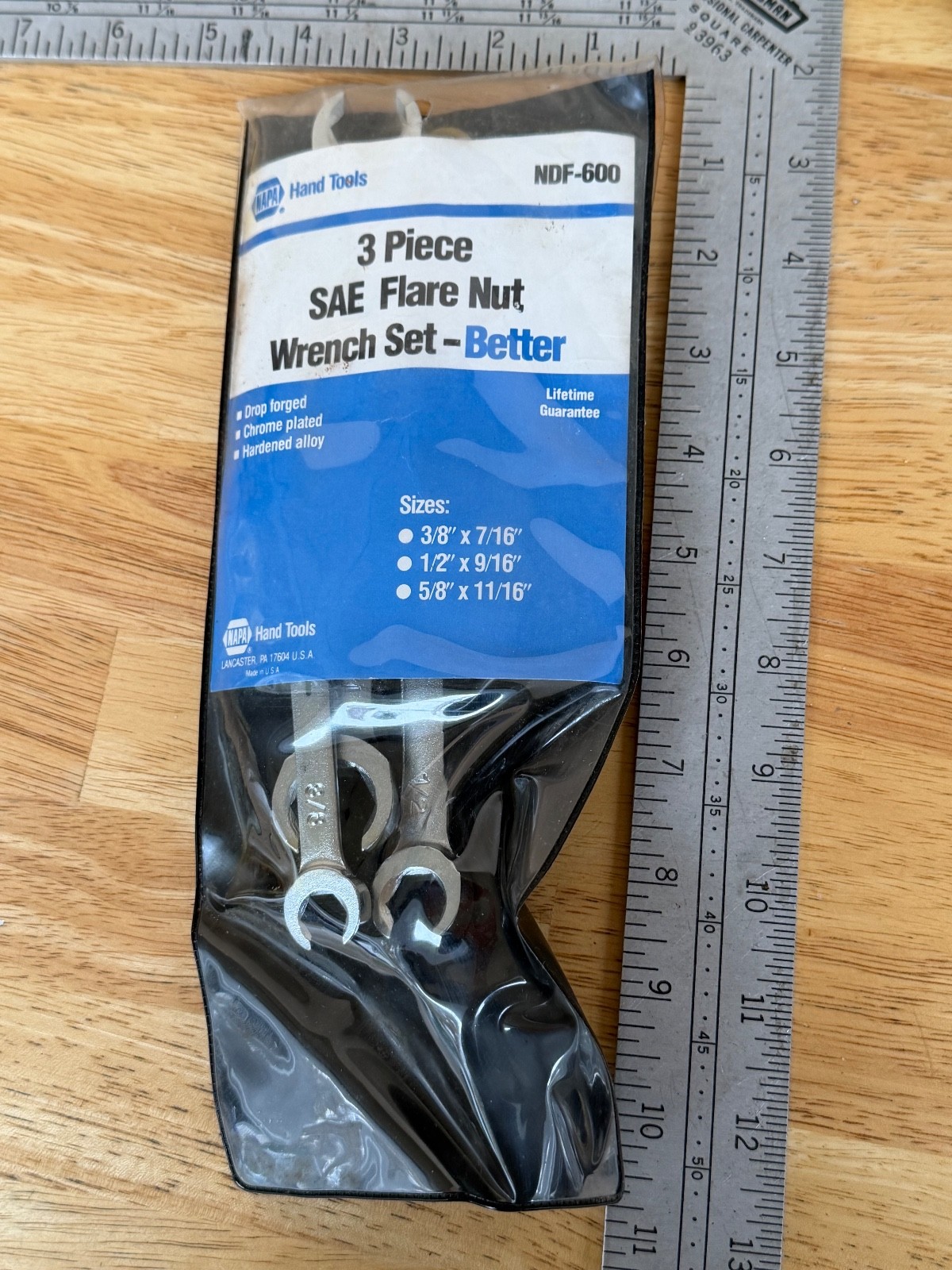 NOS NAPA 3 Piece SAE Flare Nut Line Wrench Set NDF-600 Made in U.S.A ...