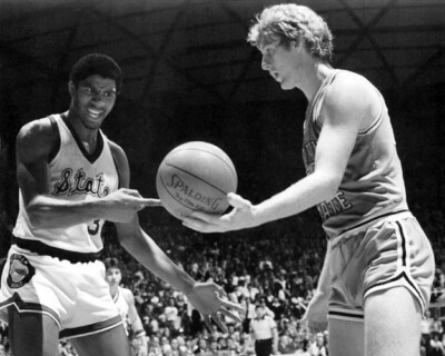 Michigan State MAGIC JOHNSON vs Indiana State LARRY BIRD Glossy 8x10 ...
