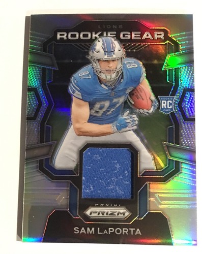 2023 Panini Prizm Silver Rookie Gear- Rookie RC- Sam Laporta- Lions | eBay