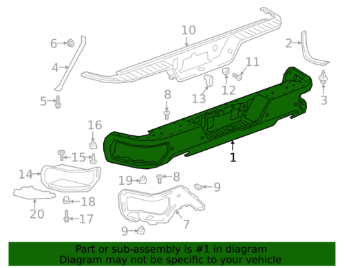 GM OEM 19-23 Sierra 1500 Rear Bumper Bumper Components-Rear Bumper ...