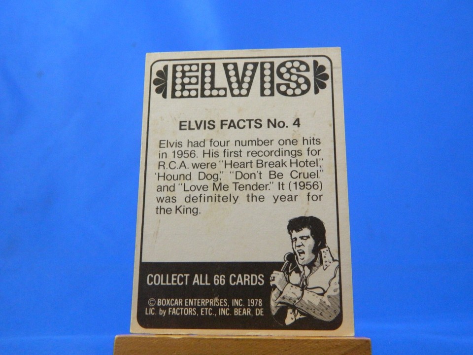 Elvis Presley card 1978 Elvis Facts No 4 Boxcar Enterprises | eBay