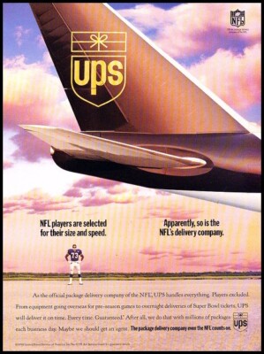 1994 UPS Airplane Wing NFL Original Advertisement Print Art Ad D172 | eBay