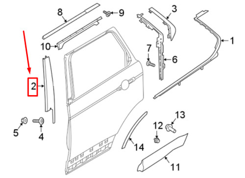 APPLIQUE PORTE AVANT ARRIÈRE GAUCHE NEUVE LAND ROVER DISCOVERY L462 ...