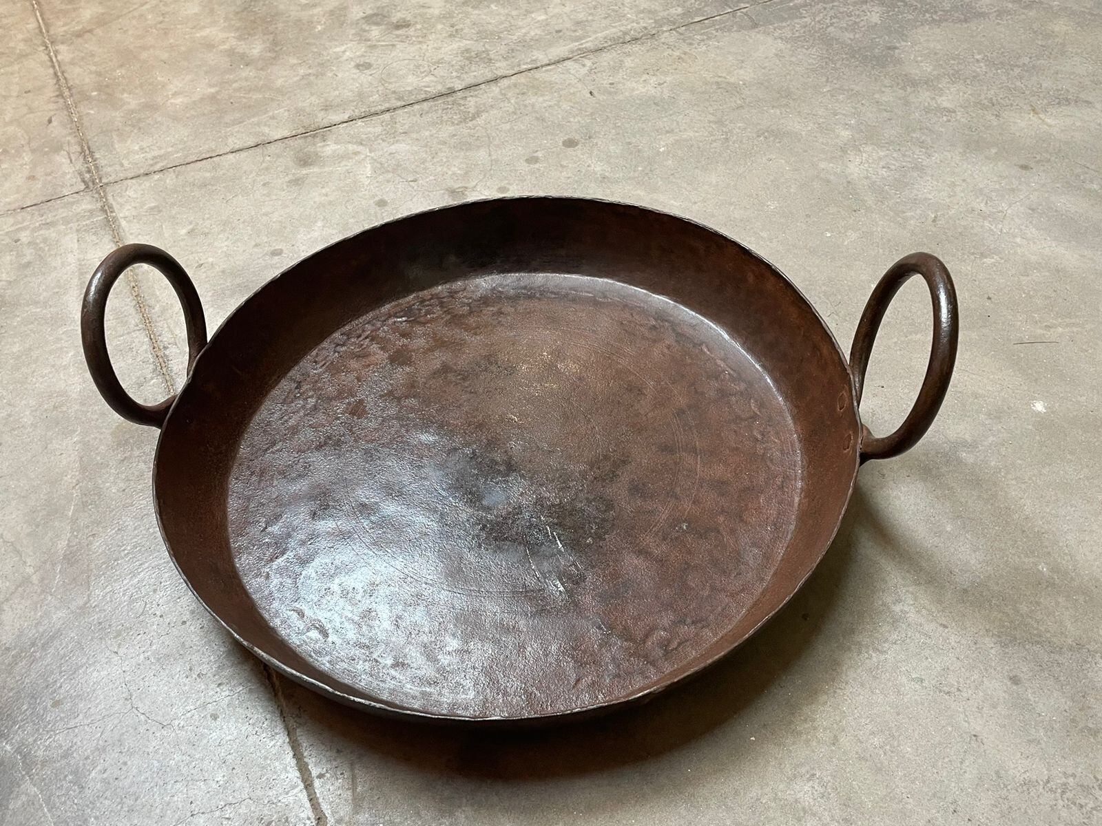 Old Antique Rare Handmade Rustic Iron Wok Kadai Deep Frying Pan ...