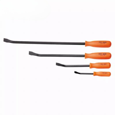 4 Pc Mechanic Pry Bar Tools Set Flat Curved Heel Bars Automotive Shop ...