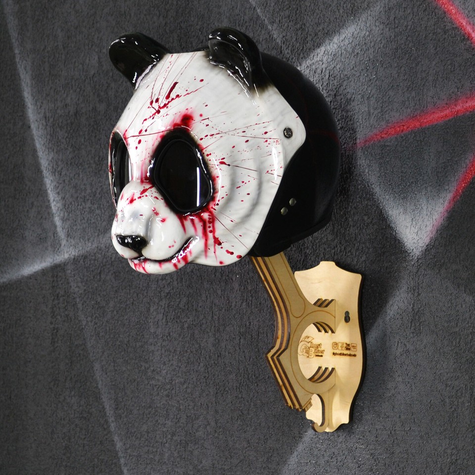 Bloody panda motorcycle helmet. DOT&ECE approved. Scary mask. Cosplay ...