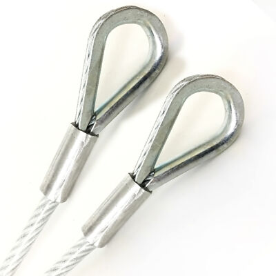 BY THE INCH Wire Rope 3/16" Vinyl Coated Double Loop Cable with Thimble ...