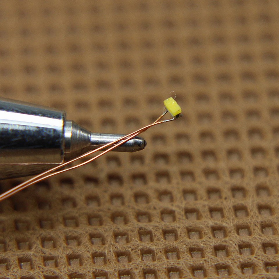 20pcs Pre-wired micro 0.1mm Copper Wire SMD LED 0402 Warm White Lights ...