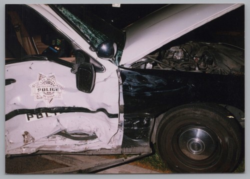 1990s Las Vegas Police Car Crash Damage Hood Up Smashed Side Panel | eBay