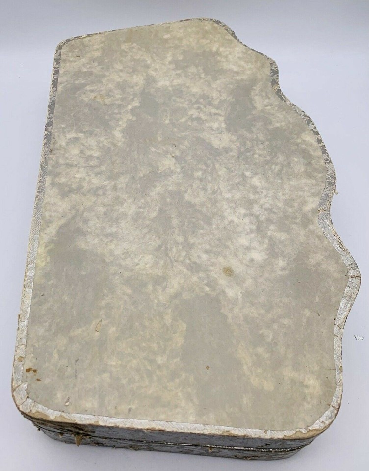 Vtg Pereline Vanity Set in Satin Case Brush Comb Mirror 2 Glass Jars ...