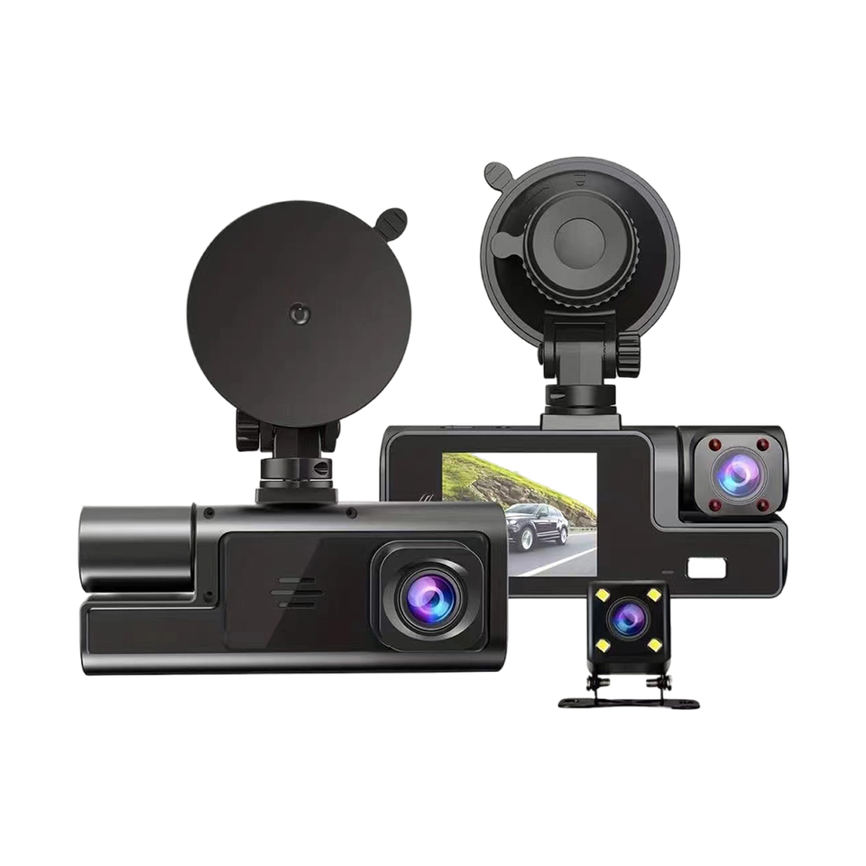 Car Dash Cam HD 1080P Front & Rear & Inside Video Recorder Camera WiFi ...