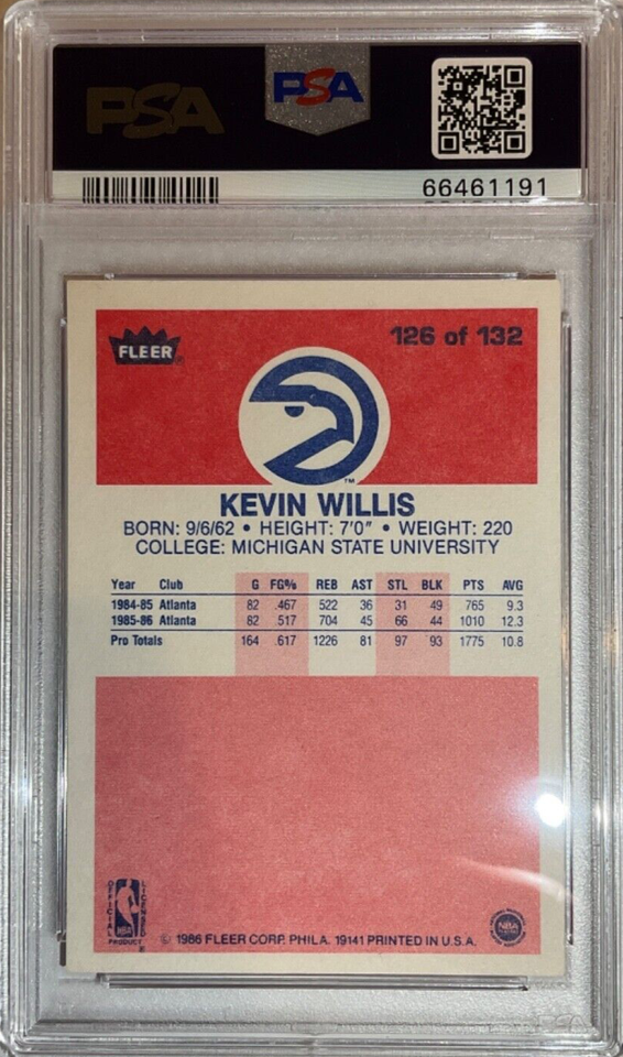 1986 Fleer — Kevin Willis — ROOKIE — PSA 7 — NEW PSA LABEL& CASE!!! | eBay