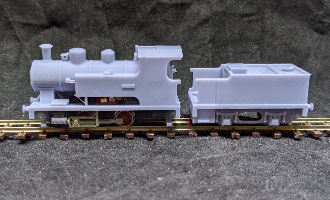 O9 / 1:43.5 RHDR No.4 "The Bug" loco body and tender for Fleischman ...