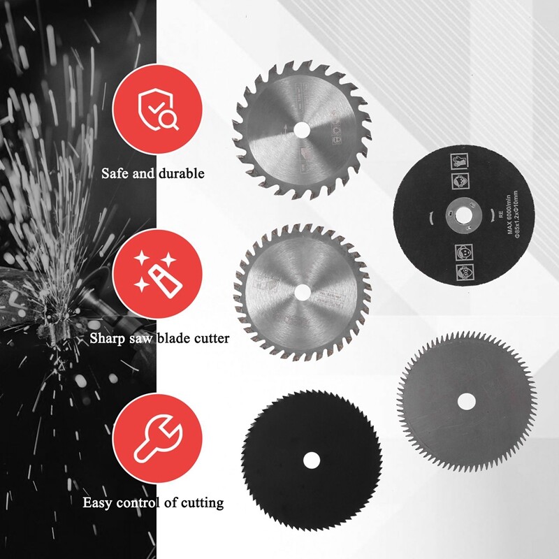 5-Piece Set of Carbide Cutting Blade Small Circular Saw Blade 85mm6460 ...