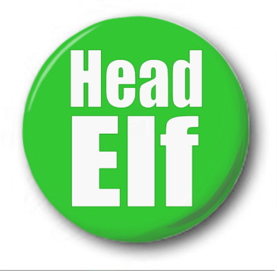 HEAD ELF - 1 inch / 25mm Button Badge - Novelty Cute Xmas Will Ferrell ...