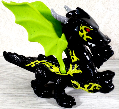 Fisher Price Imaginext Black Ninja Dragon Wing Flap Mouth Moves Figure ...