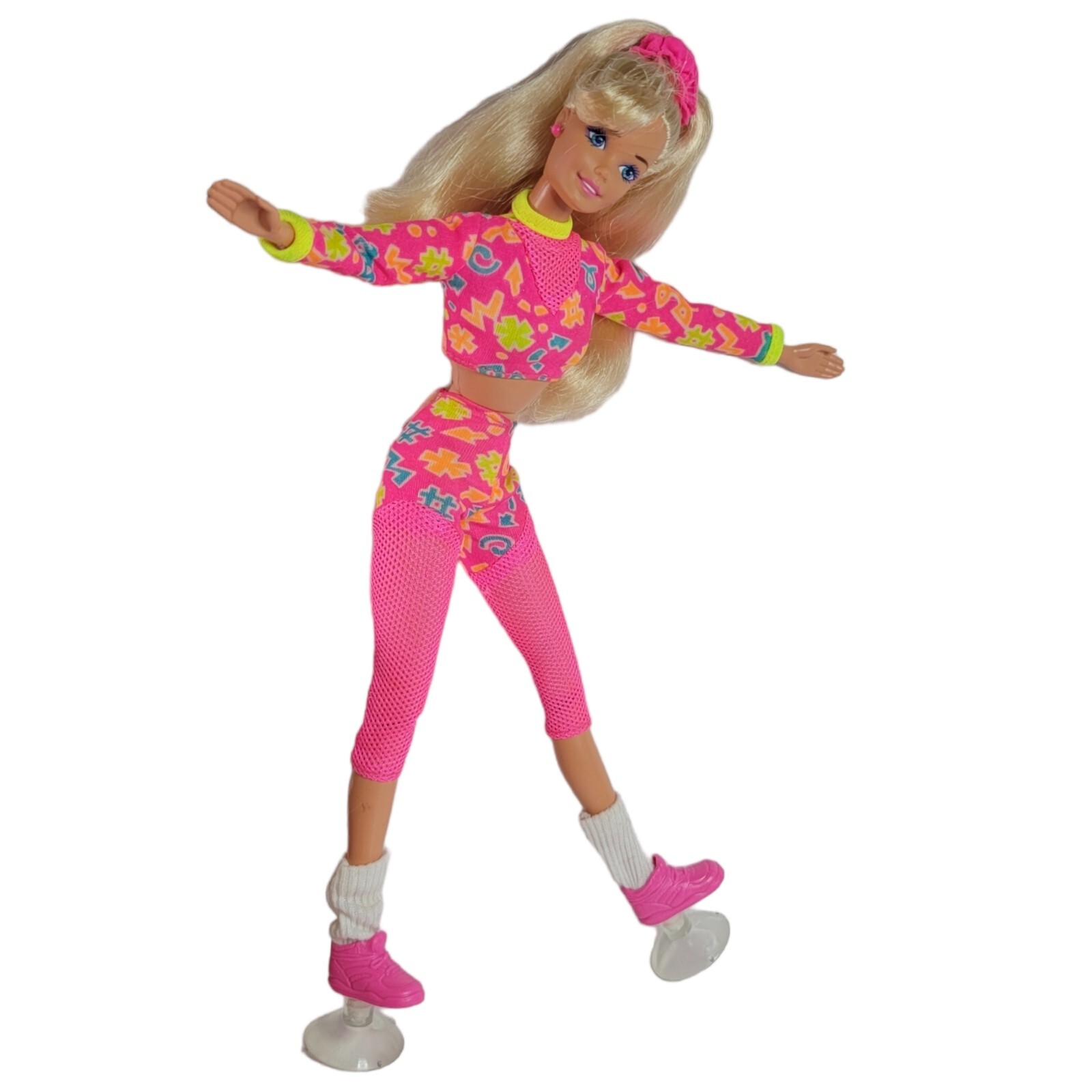Vtg 1996 Mattel Workin Out Barbie Outfit Suction Cup Shoes Easy Workout ...