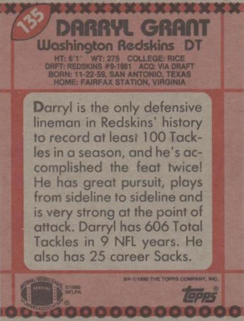 1990 Topps Darryl Grant #135 for sale | eBay