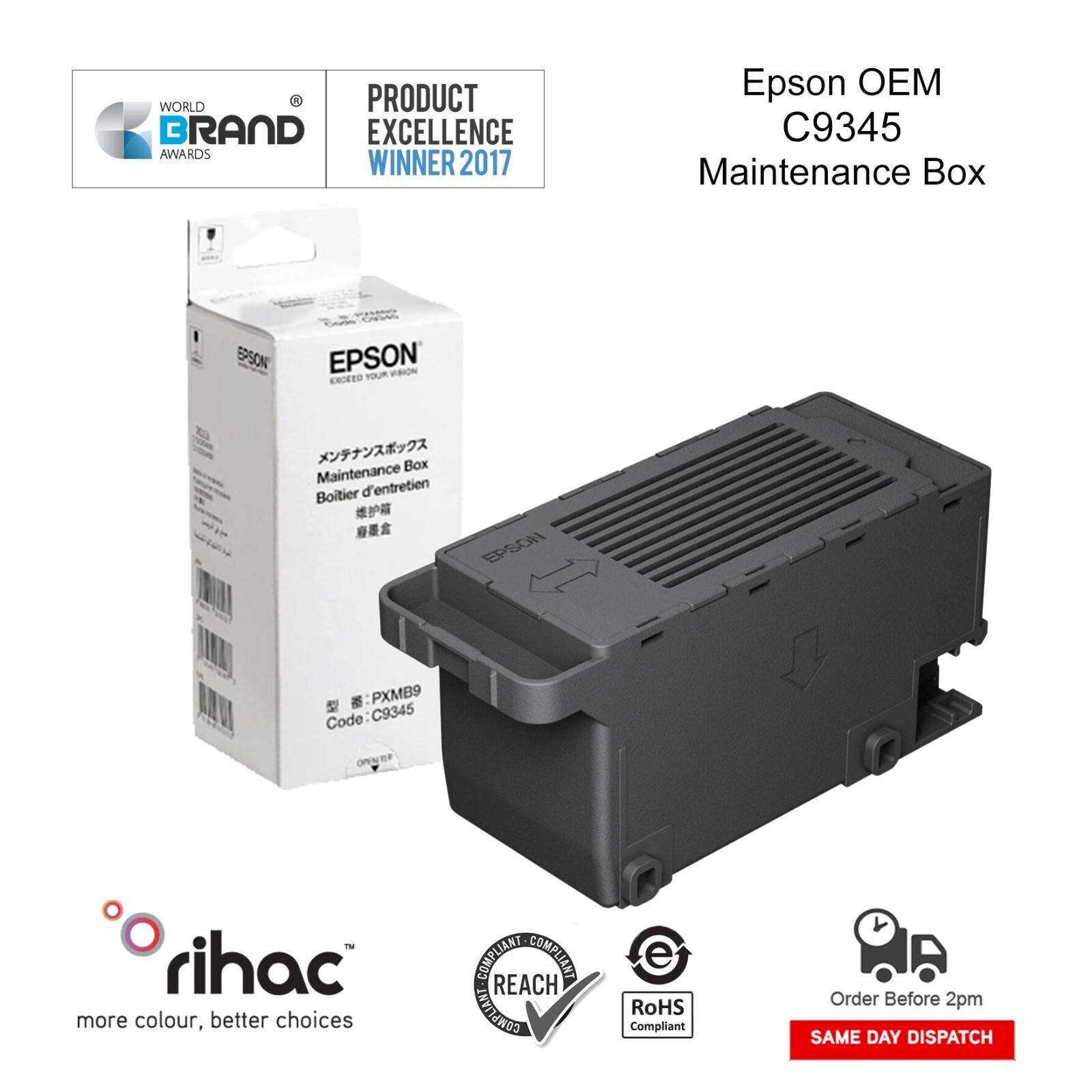 Genuine Epson C9345 Maintenance Box WF7840 WF7845 WF7830 ET-16600 ET ...