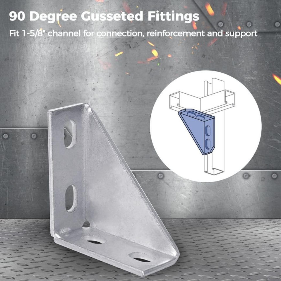 90 Degree Gusseted Fittings, Carbon Steel Q235 4 Hole Right Angle ...