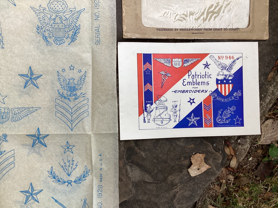Rare Vintage Walkers Patriotic WW2? Military Emblems Hot Iron Transfers ...