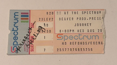 Journey Band Concert Music The Spectrum Philly Ticket Stub Roy Rogers 8 ...