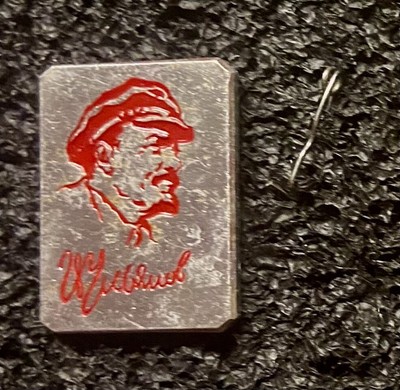 Vintage RUSSIAN USSR LENIN with HAT and Sign Pinback Red Color Rare | eBay